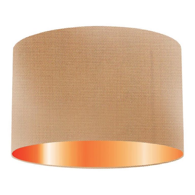 Cinnamon Silk Drum Lampshade With Copper Lining | Dorval Lighting