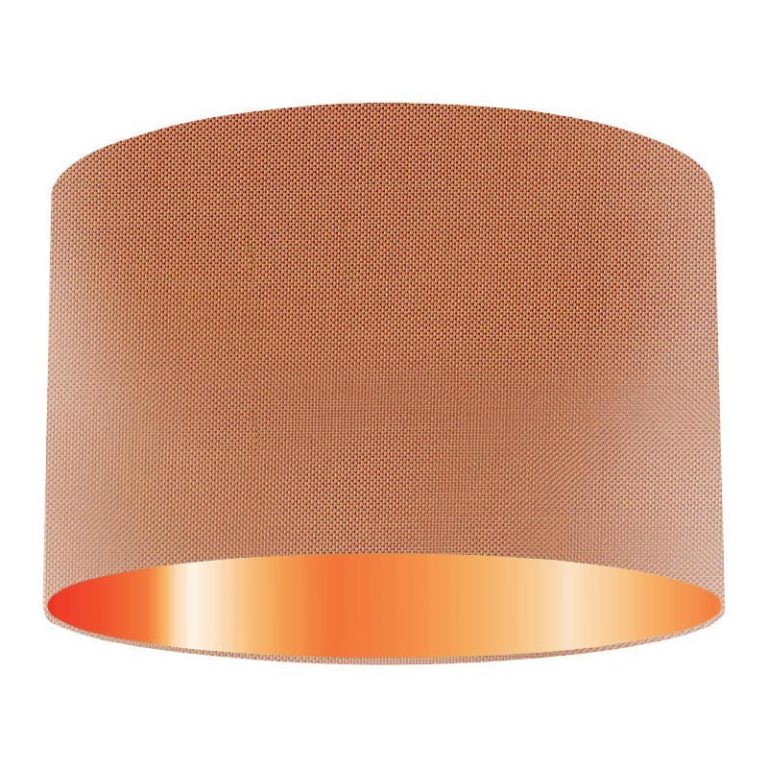 Cinnamon Silk Drum Lampshade With Copper Lining | Dorval Lighting